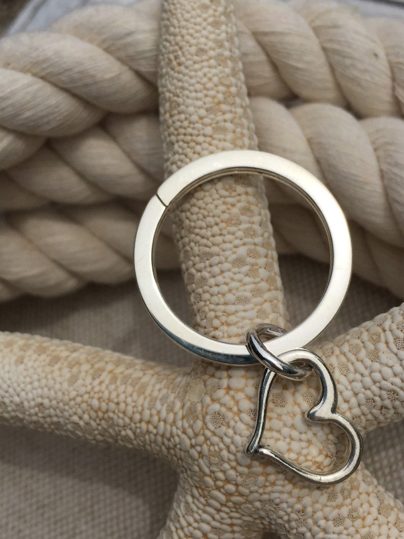 Sterling Silver Open Heart Key Ring / Anniversary Gift / Heart | Etsy