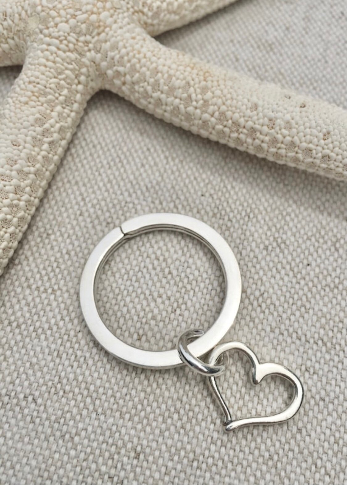 Sterling Silver Open Heart Key Ring / Anniversary Gift / Heart | Etsy