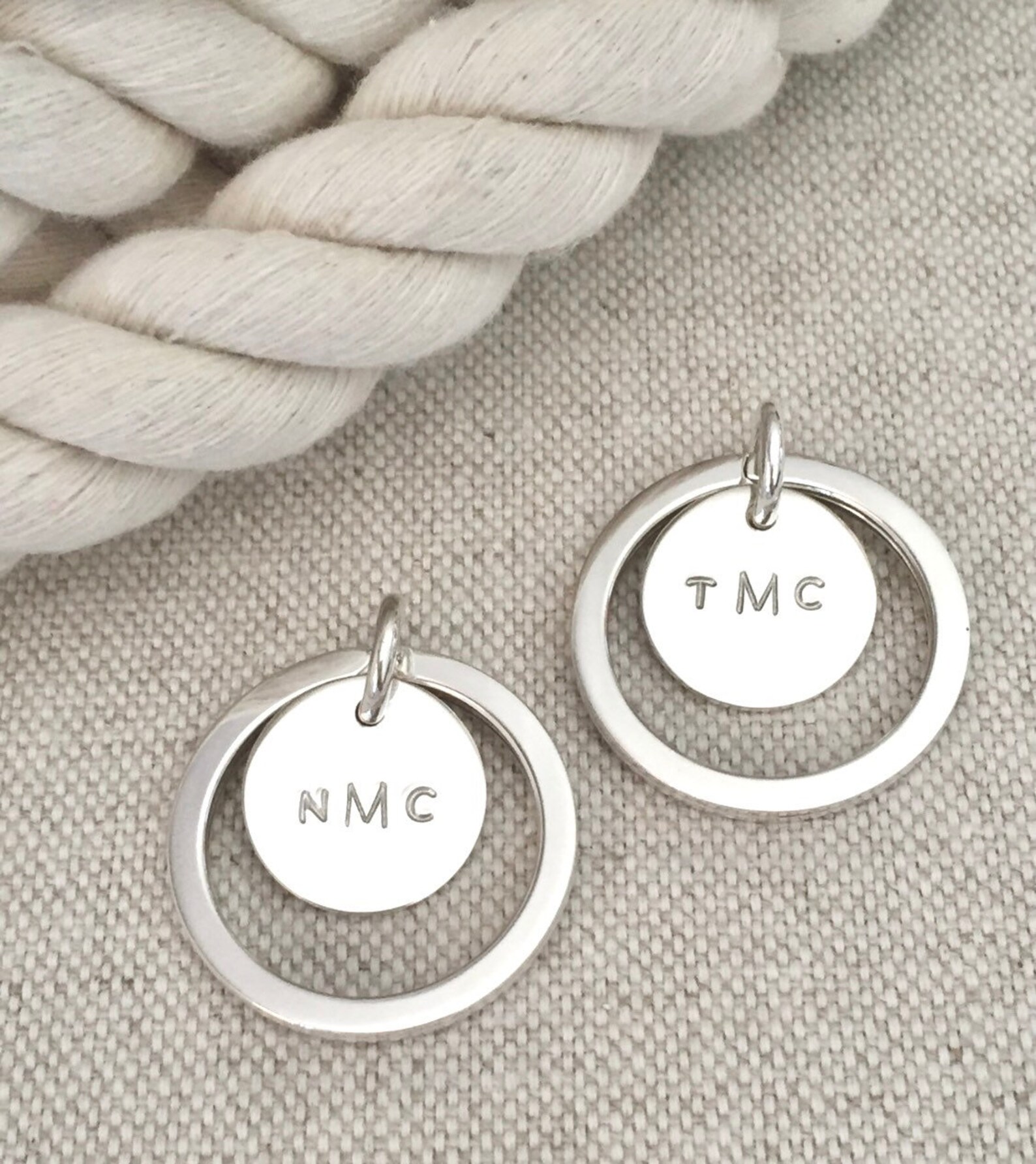 Sterling Silver Monogrammed Key Ring / Personalized Key Ring / - Etsy UK