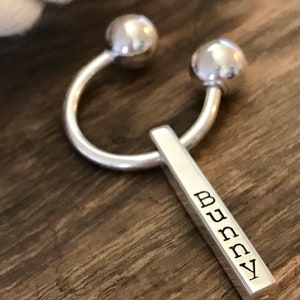 Sterling Silver Key Ring With Personalized Tag / Name Key Ring - Etsy