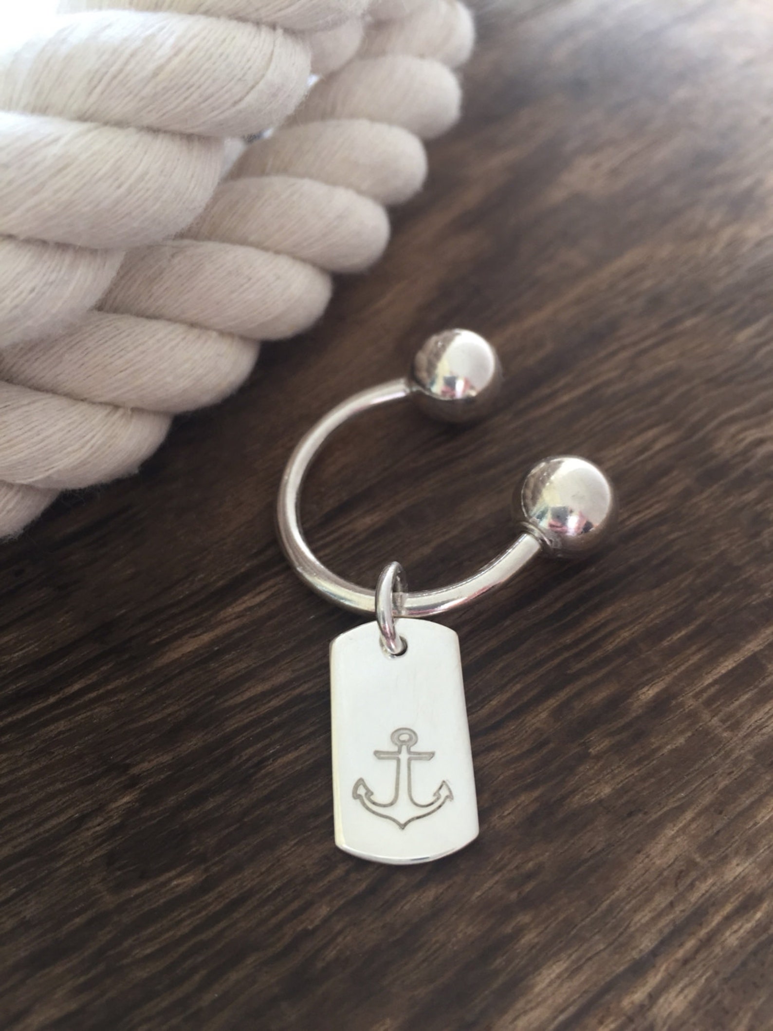 Sterling Silver Anchor Key Ring / Delta Gamma / Realtor - Etsy