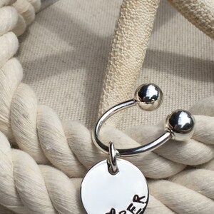 Sterling Silver Key Ring With Personalized Tag / Monogrammed - Etsy