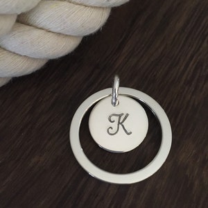 Sterling Silver Monogrammed Key Ring With 1 Initial / Initial Key Ring ...
