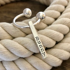 Sterling Silver Key Ring With Personalized Tag / Name Key Ring - Etsy