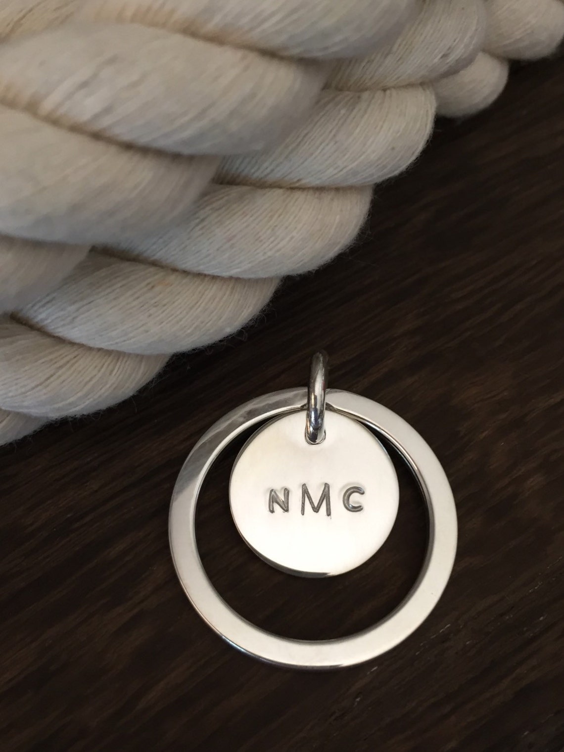 Sterling Silver Monogrammed Key Ring / Personalized Key Ring / - Etsy UK