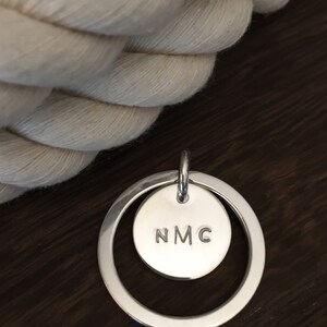 Sterling Silver Monogrammed Key Ring / Personalized Key Ring ...