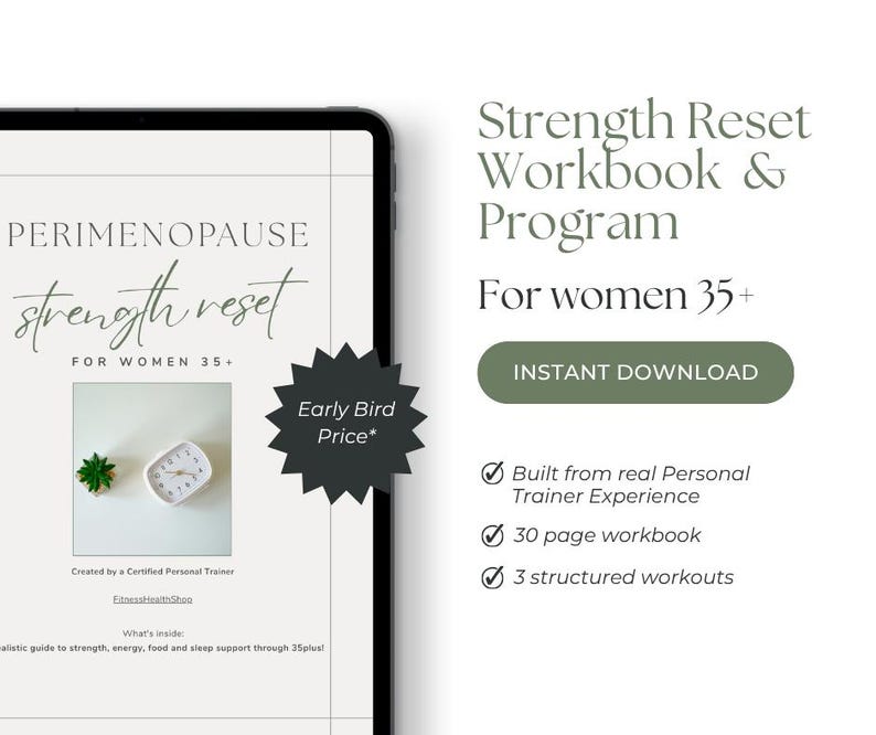Perimenopause Strength Reset Program & Workbook | Home Workout Plan for ...