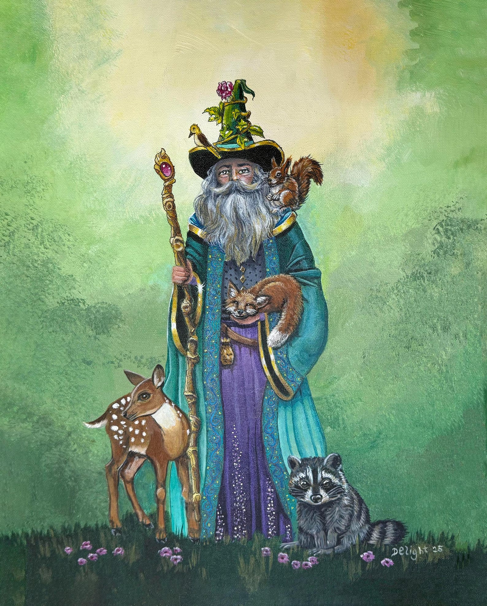 The Green Wizard, 8x10 Print,matted to an 11x14 Frame Size. for Animal ...