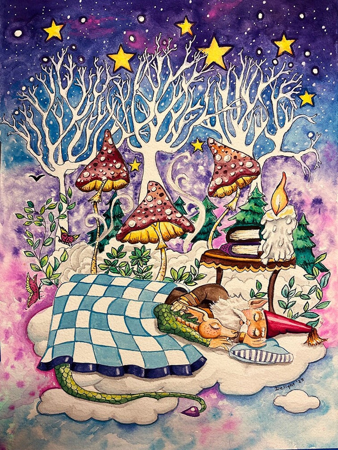The Dream, 11x14 Print, Limited Edition, Hand Signed, Standard Size, Frame Ready. Sleeping Gnome ...