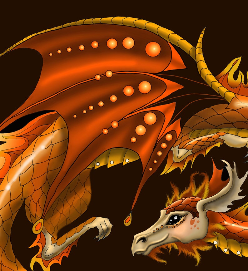 Amber Dragon 16x20 print double matted limited edition | Etsy