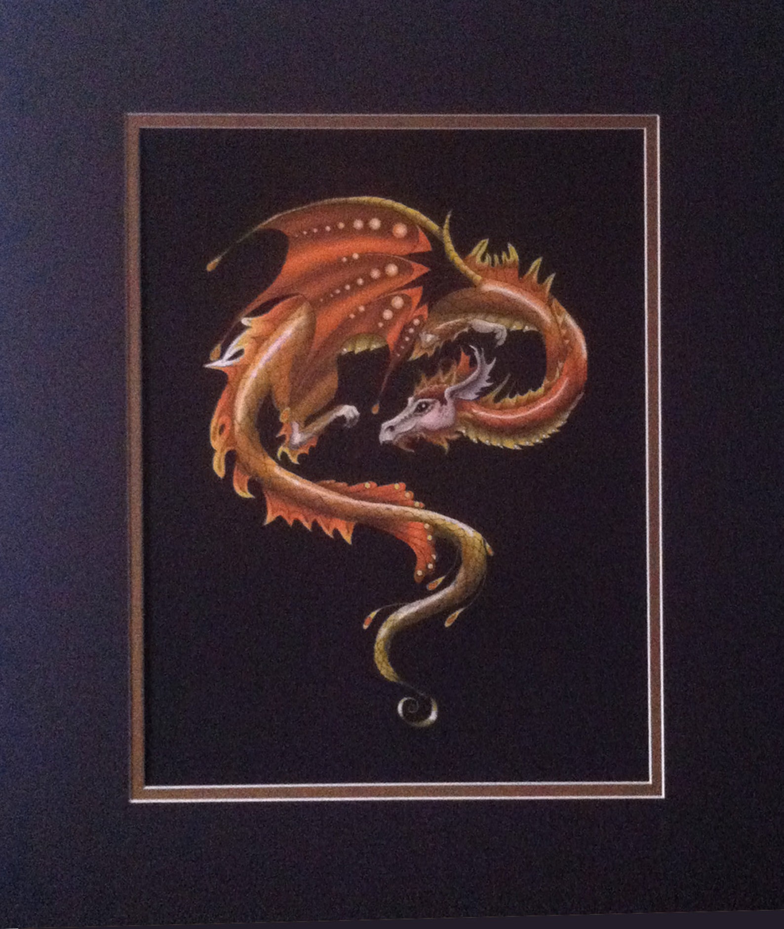 Amber Dragon 16x20 print double matted limited edition | Etsy