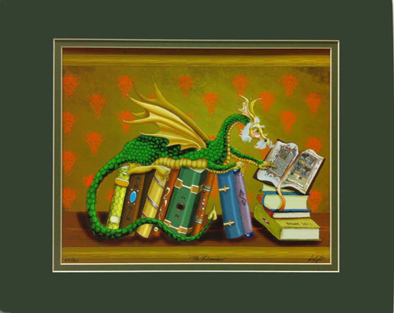 Librarian 11x14 Print. Double Matted Limited Edition Hand - Etsy