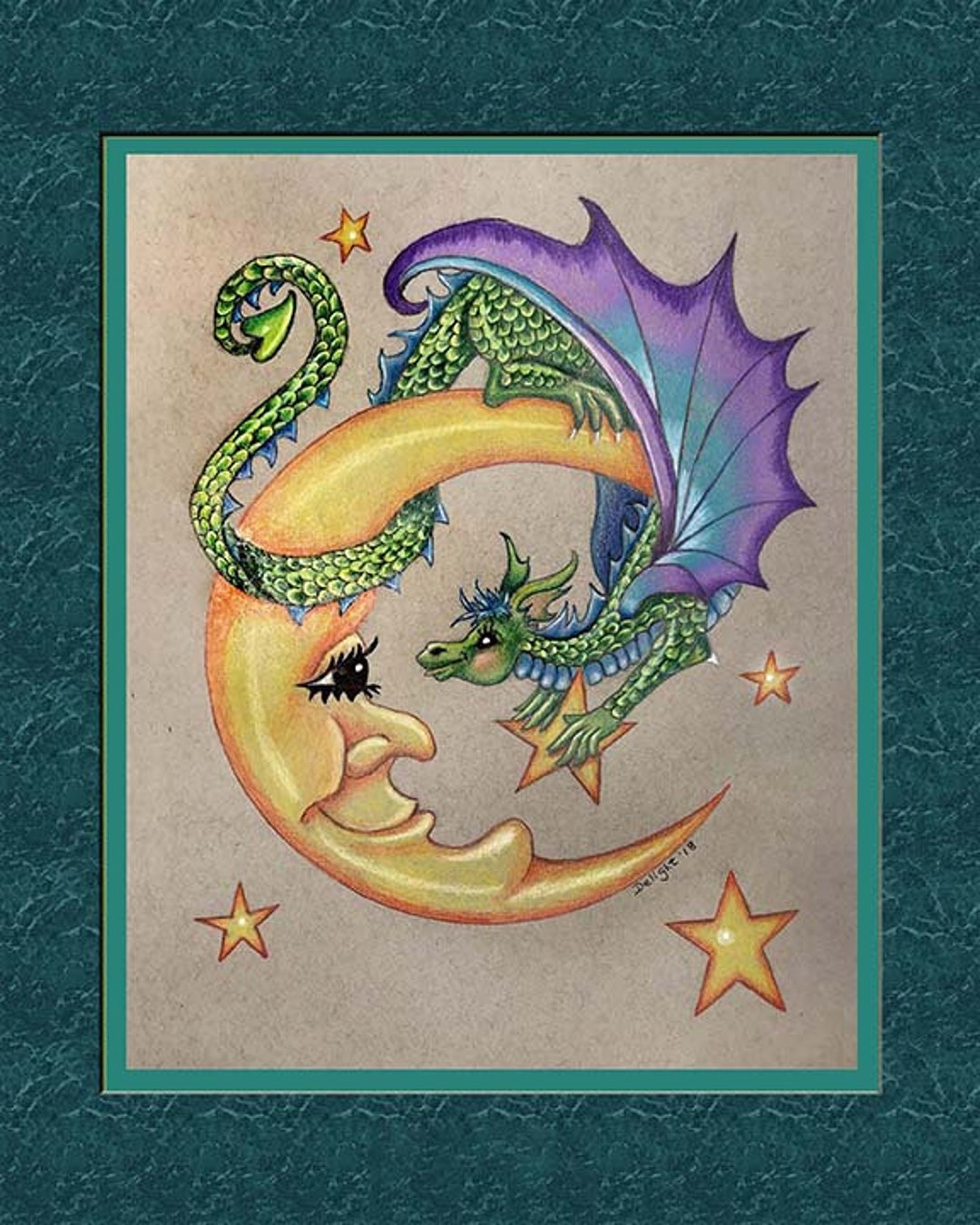 Hi There, Dragon Art Print, Dragon Wall Print, Dragon, an 8x10 Art ...