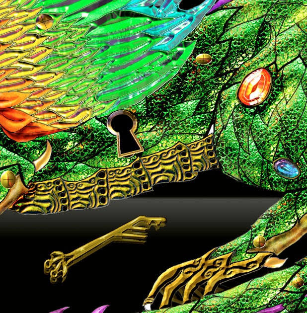 CLOCKWORK DRAGON, 11x14 Print, Limited Edition, Wind up Dragon ...