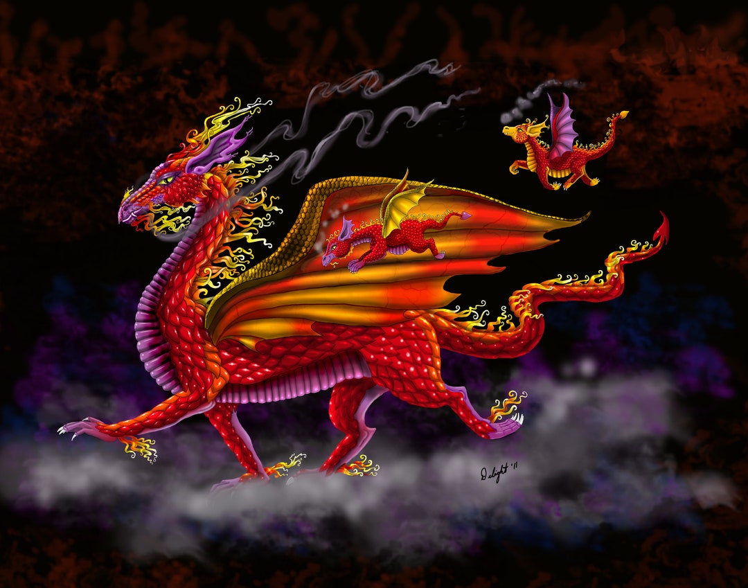 Red Dragon, 16x20 Print, Double Matted, Limited Edition, Hand Signed ...