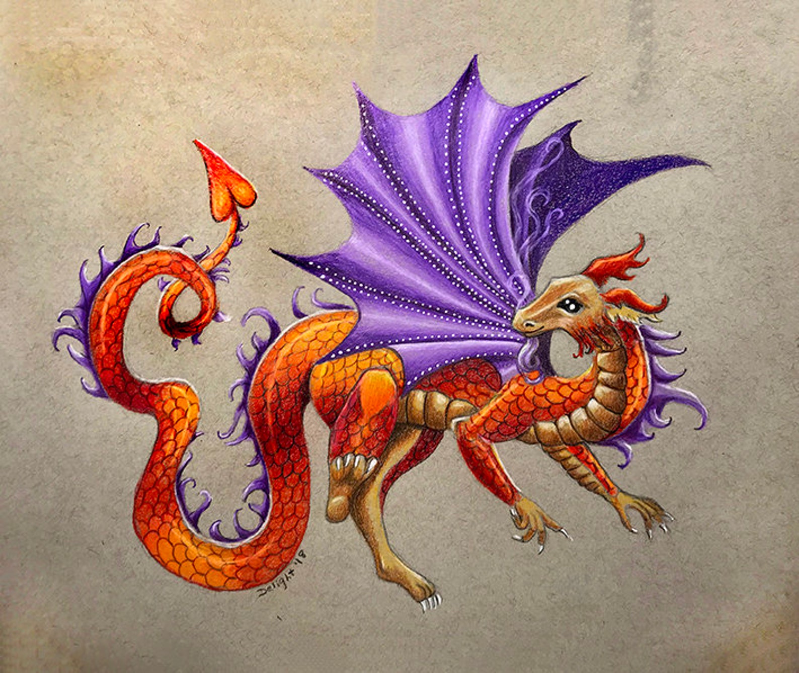 Fire Dragon, Mouse Pad, Dragon, Orange Dragon, Red Dragon, Winged ...