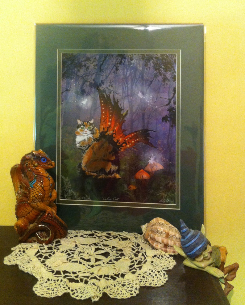 Calico Cat 11x14 Print Double Matted Limited Edition Hand - Etsy