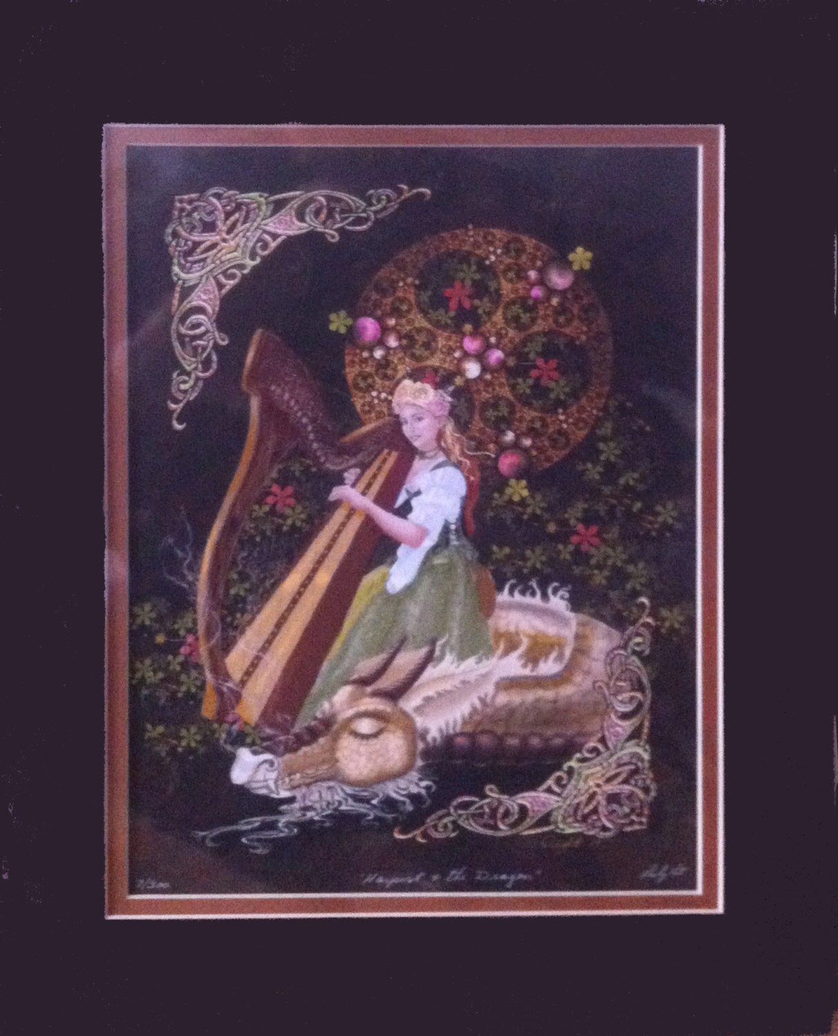 Harpist and the Dragon 16x20 Print Limited Edition Hand | Etsy