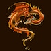 Amber Dragon, Dragon, Dragon Art, Dragon Print, Joyeous Dragon, Orange ...