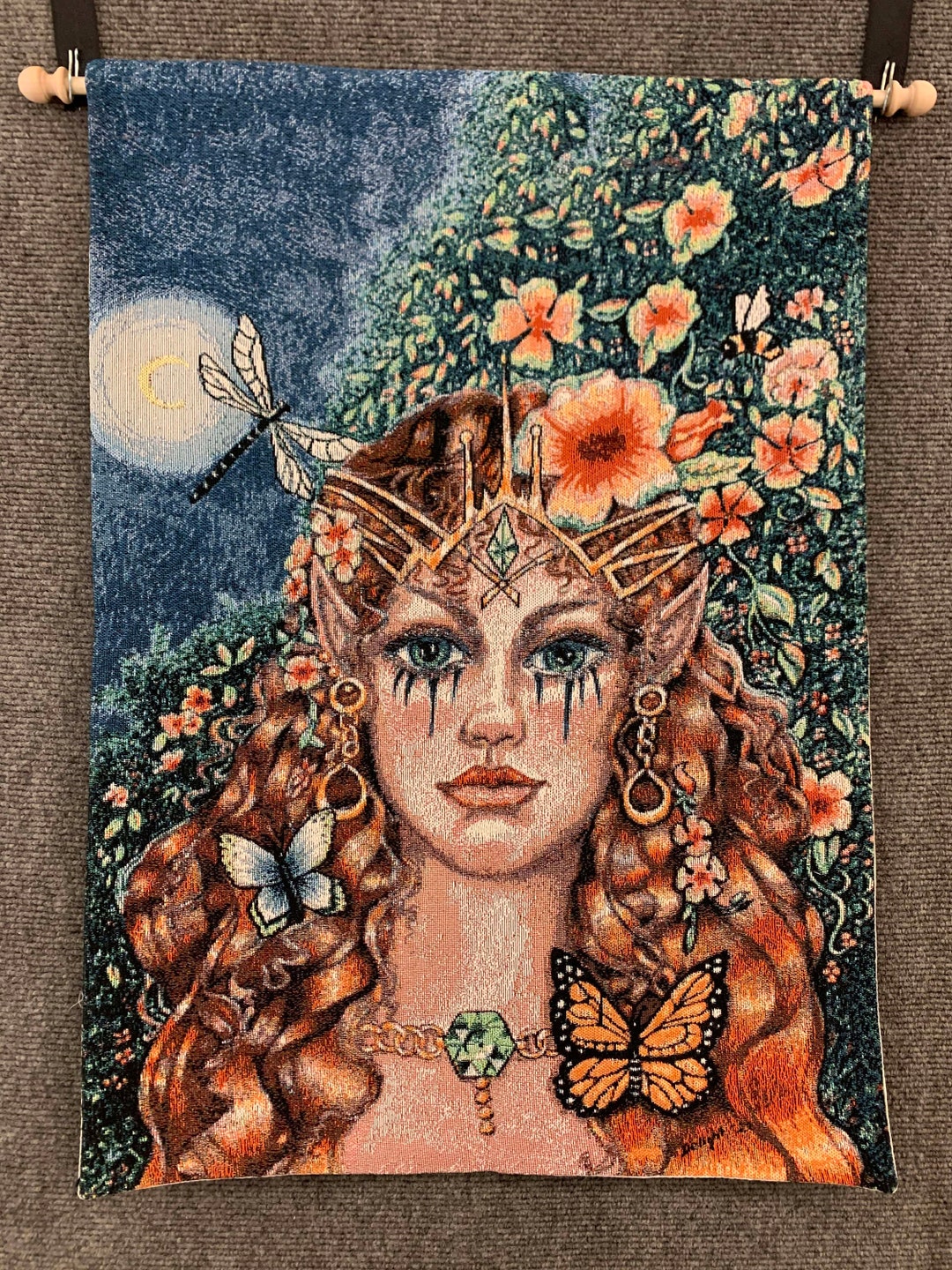 Celtic Elf Maid, 18x26" Tapestry, Includes Rods and Finials, Backed ...