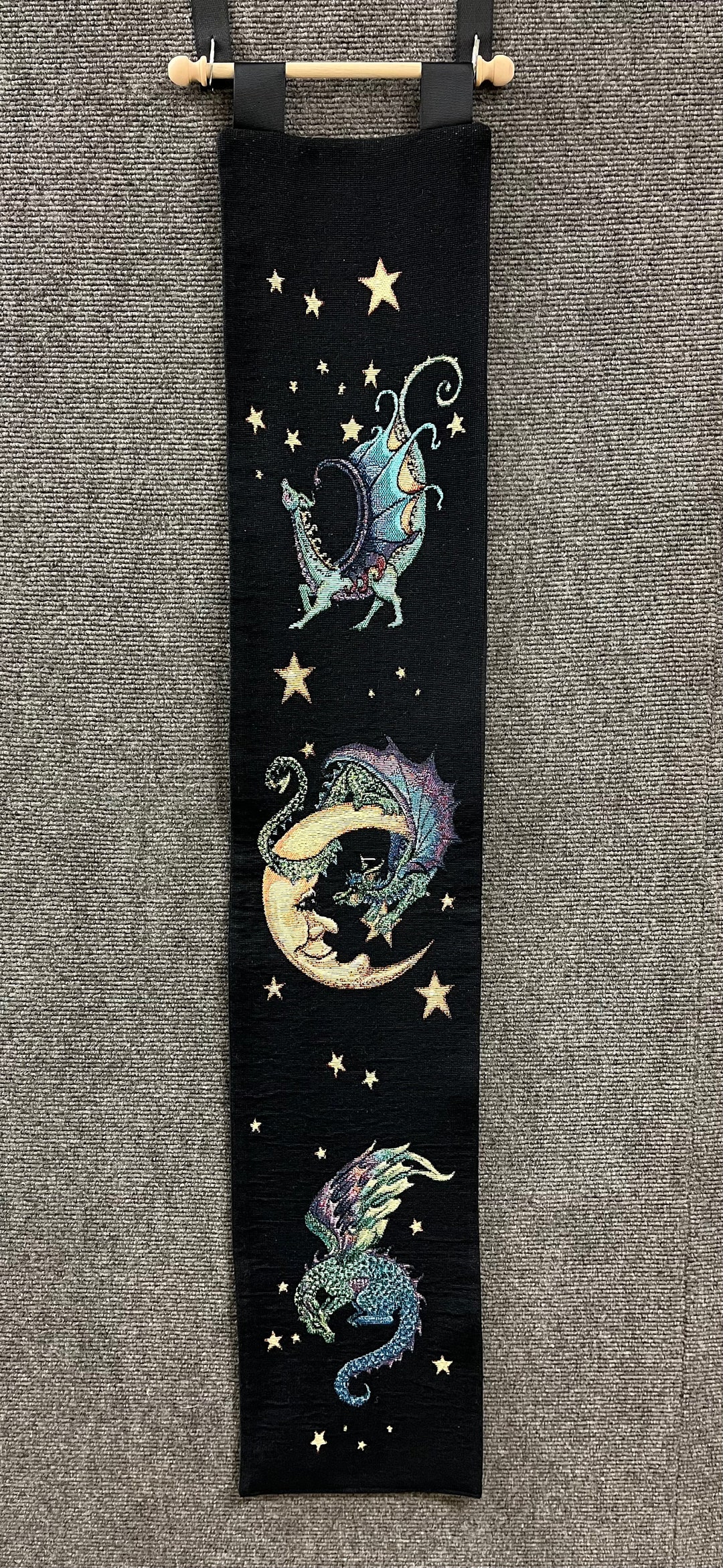 3 Dragons, Bell Pull, 8x13, Tapestry, Dragon Tapestry, Dragons Tapestry ...
