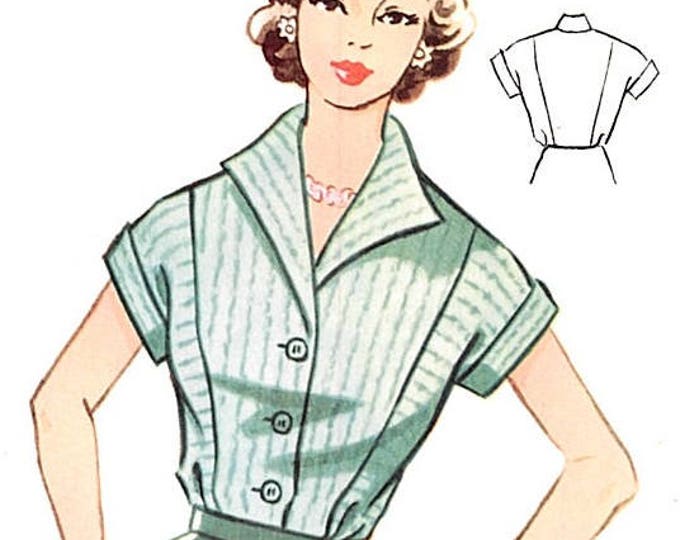Plus Size or Any Size Vintage 1950s Blouse Pattern PDF - Etsy