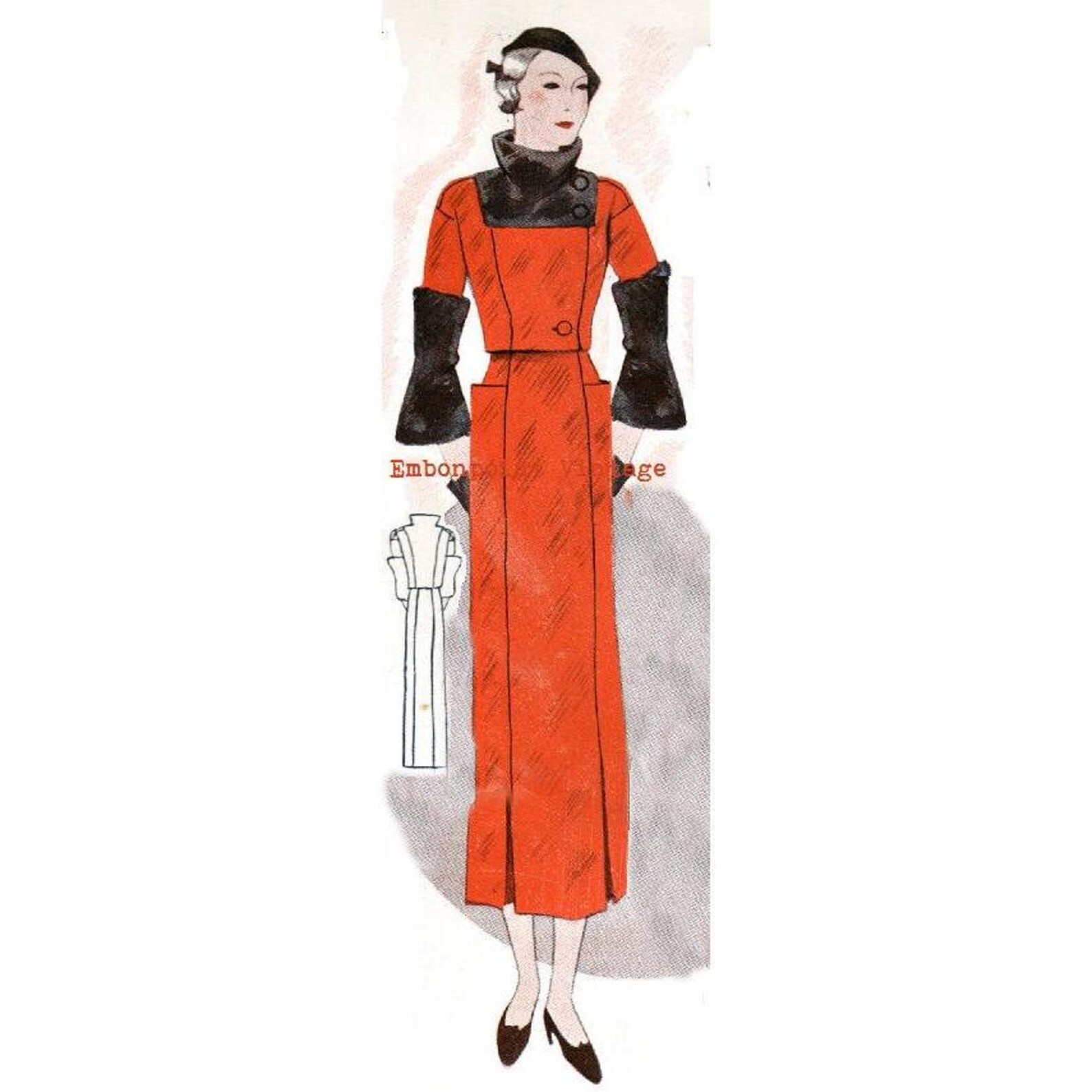 Plus Size (or Any Size) Vintage 1934 Dress Sewing Pattern - PDF ...