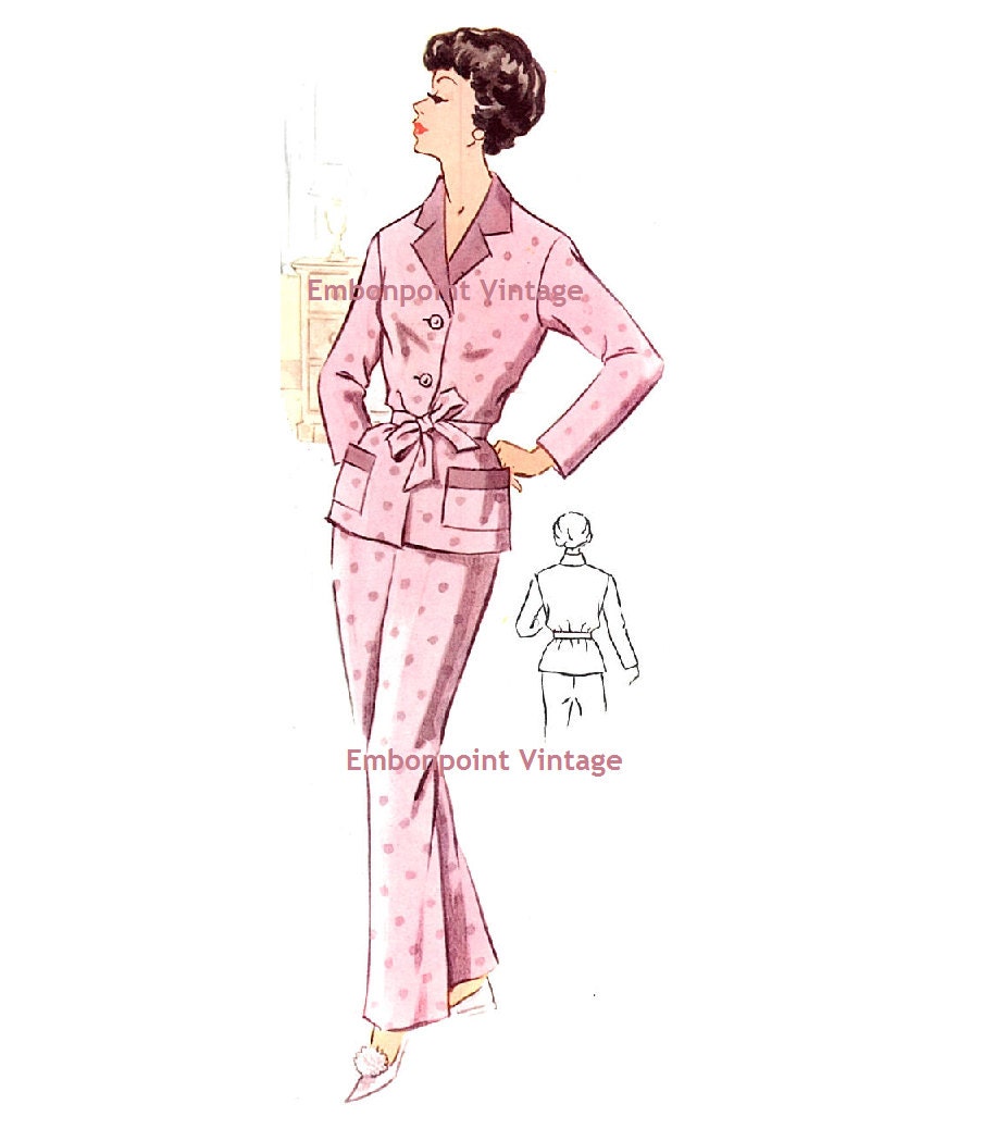 Plus Size (or Any Size) Vintage 1950s Pyjama Pants Pattern - PDF ...