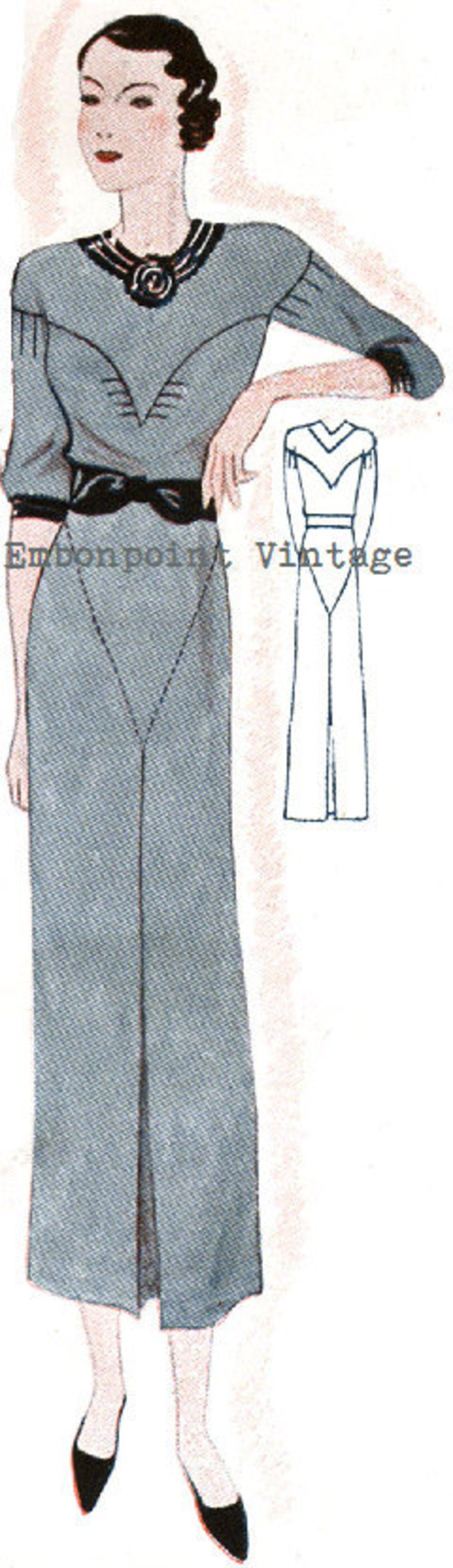 Plus Size or Any Size Vintage 1934 Dress Sewing Pattern - Etsy