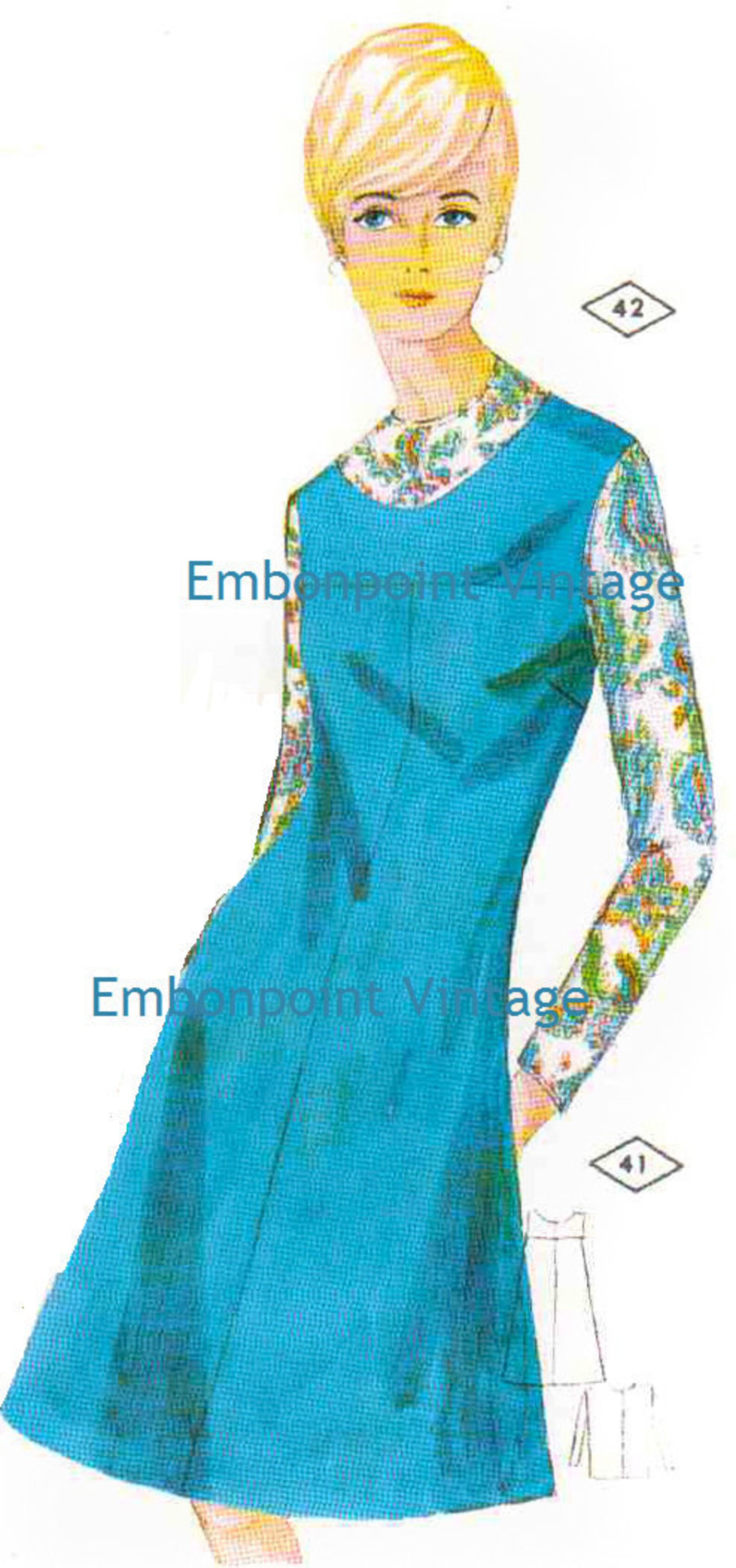 Plus Size (or Any Size) Vintage 1969 Dress Pattern - PDF - Pattern No ...