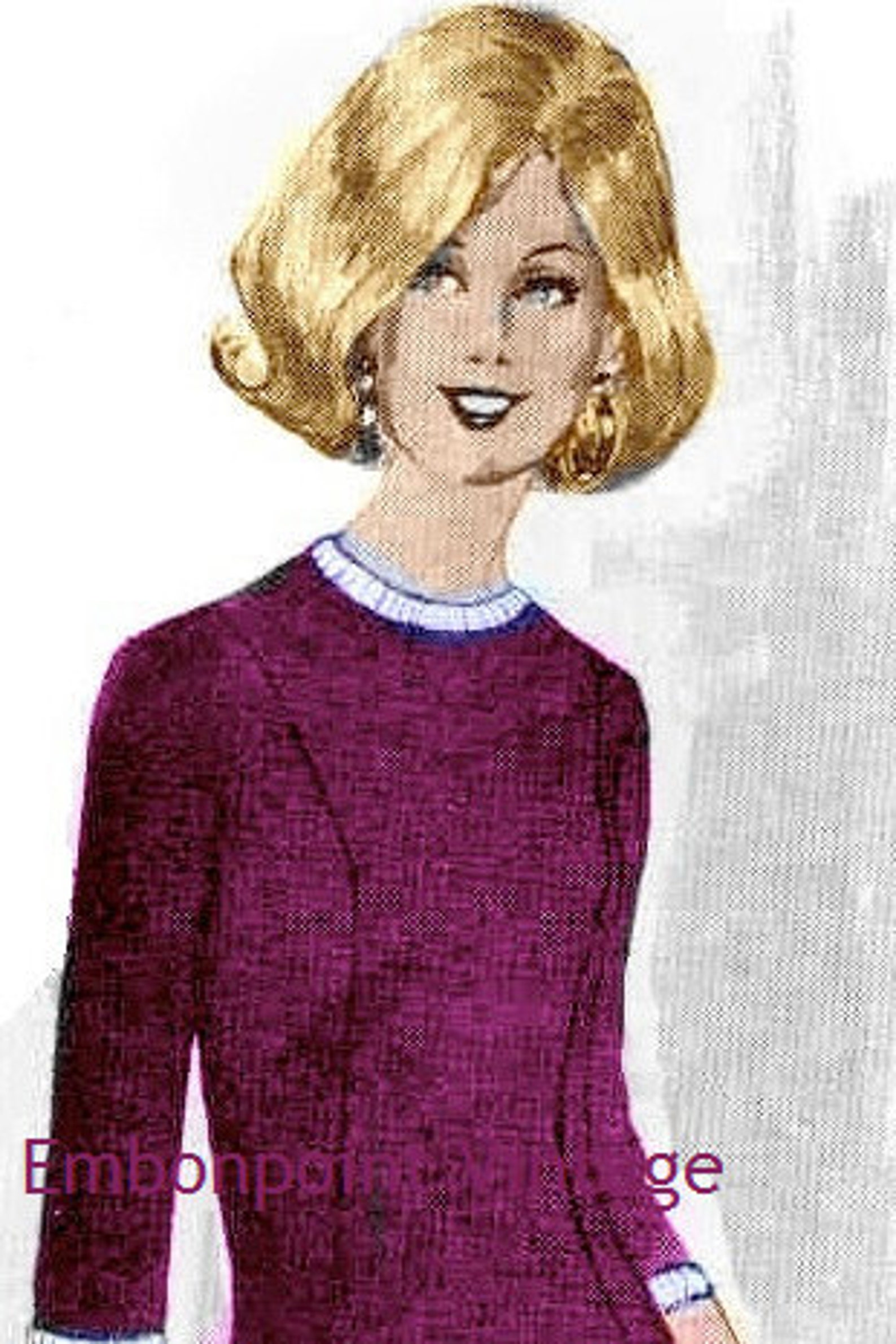 Plus Size (or Any Size) Vintage 1969 Dress Pattern - PDF - Pattern 98 ...