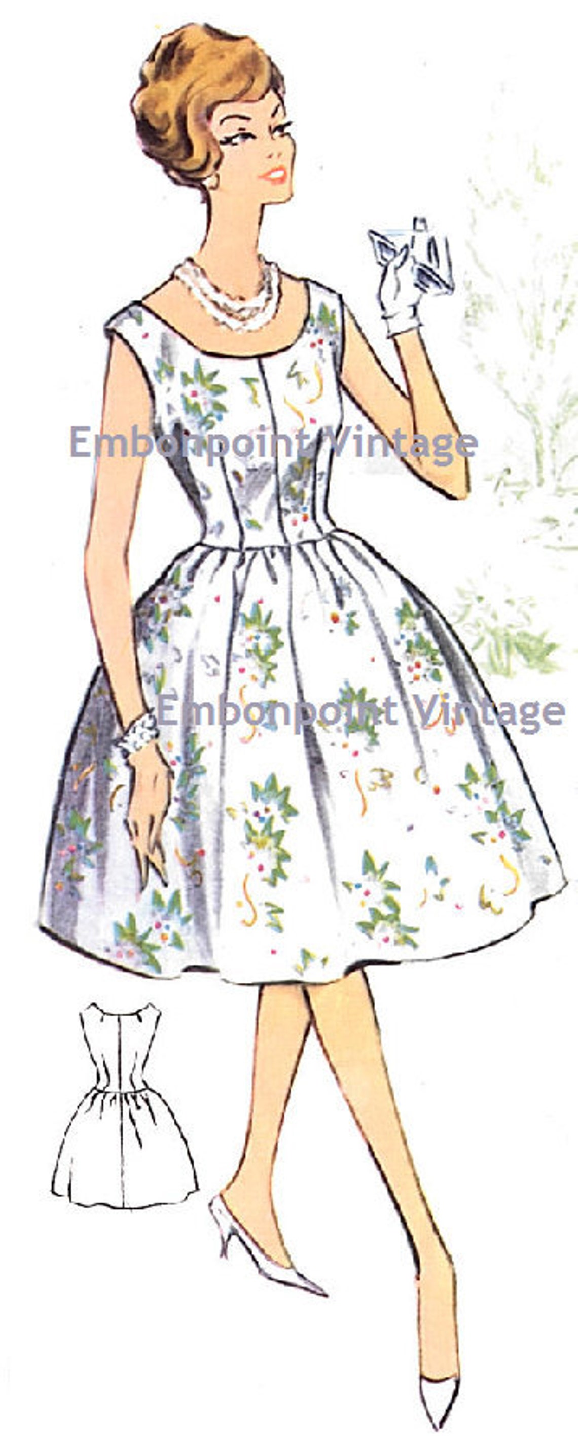 Plus Size (or Any Size) Vintage 1950s Dress Pattern - PDF - Pattern No ...