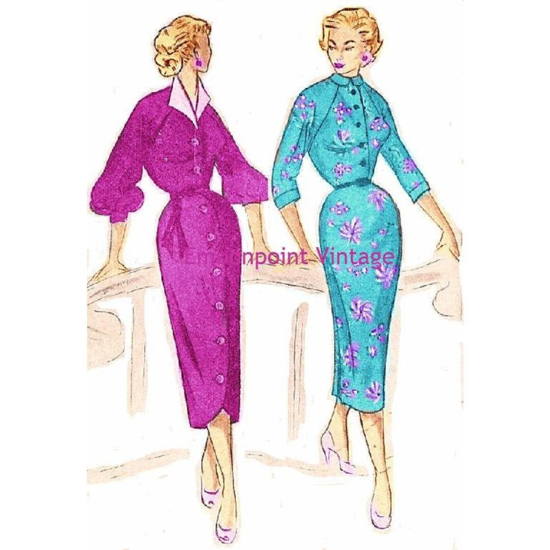 Plus Size (or Any Size) Vintage 1949 Dress Sewing Pattern - PDF ...