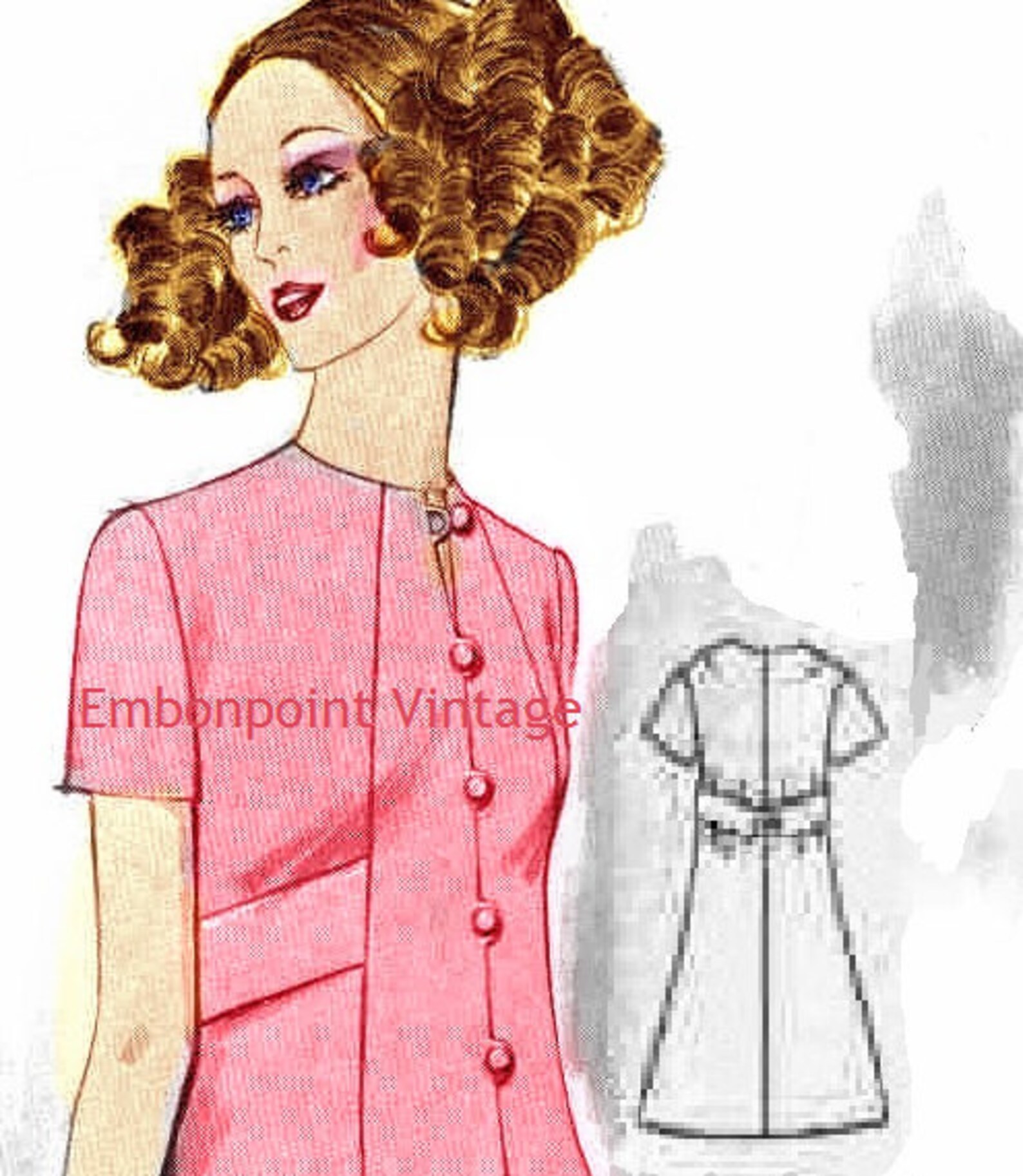 Plus Size or Any Size Vintage 1969 Dress Pattern PDF | Etsy