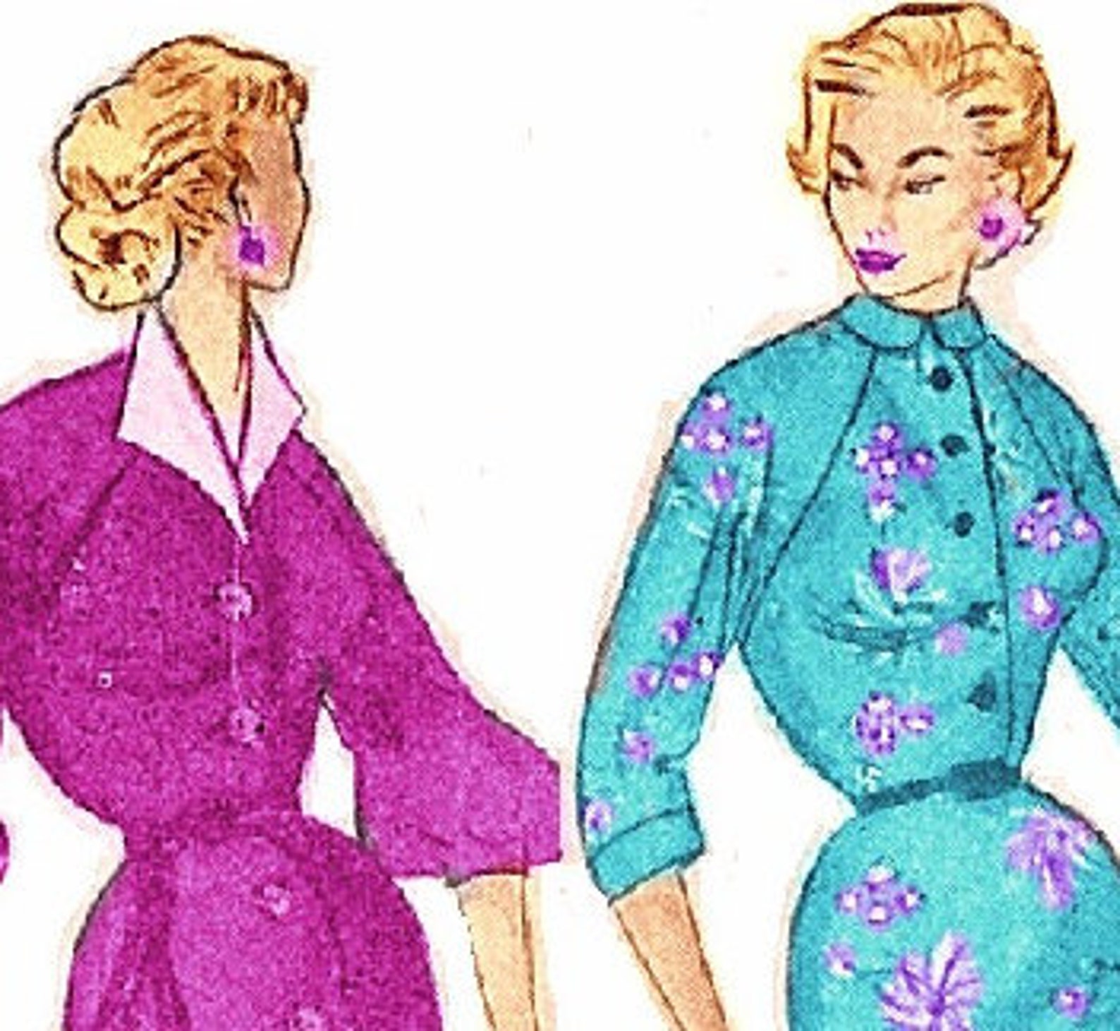 Plus Size (or Any Size) Vintage 1949 Dress Sewing Pattern - PDF ...