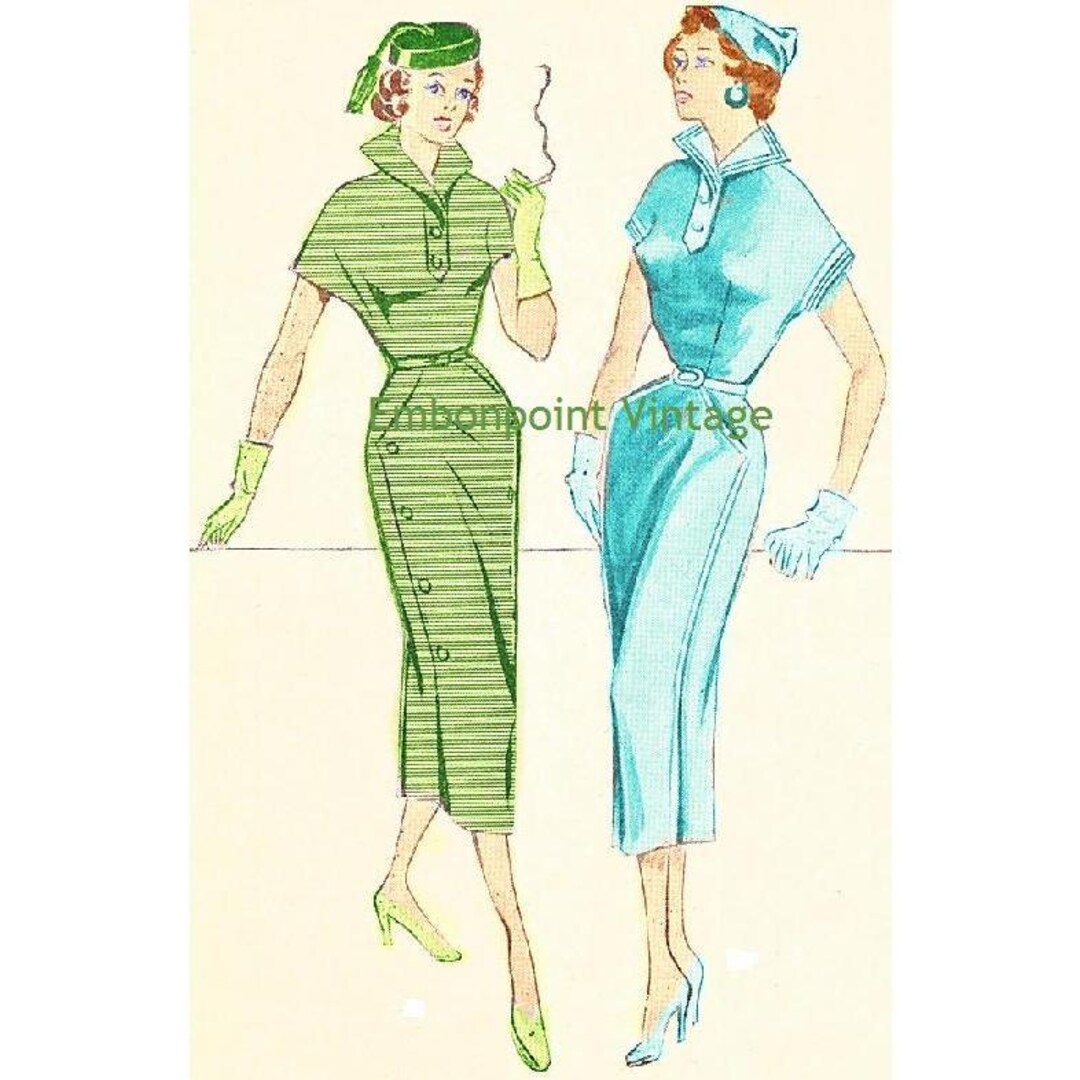 Plus Size (or Any Size) Vintage 1949 Dress Sewing Pattern - PDF ...