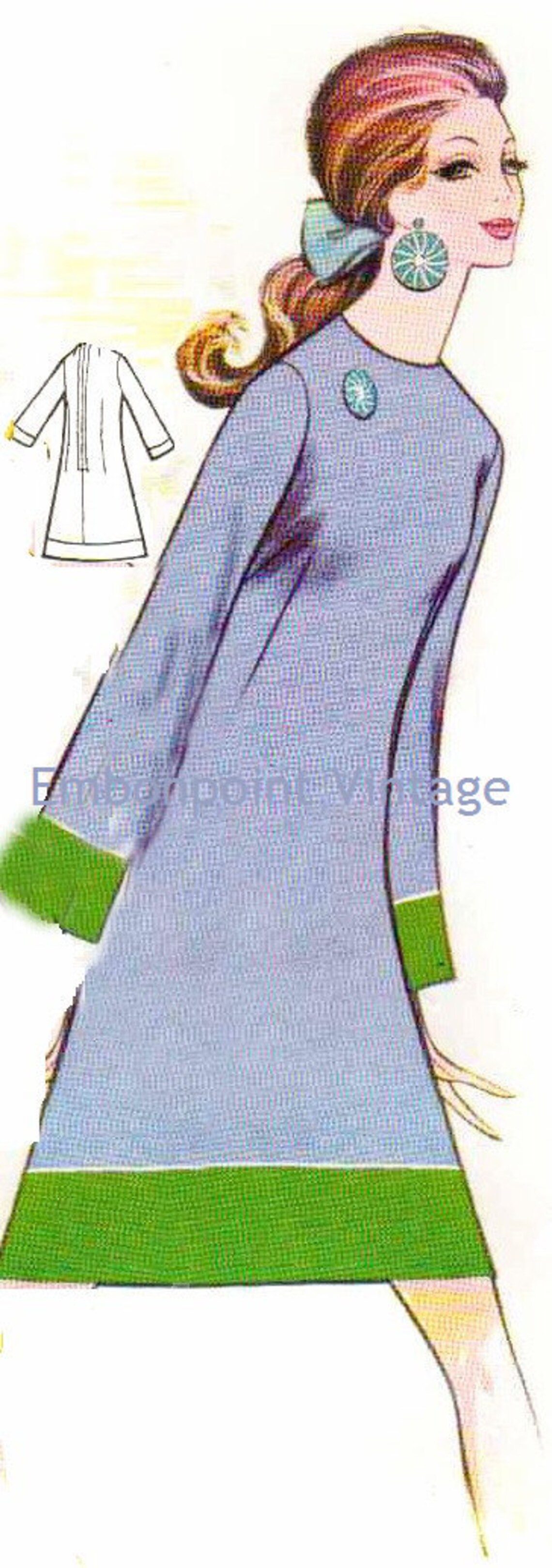 Plus Size or Any Size Vintage 1969 Dress Pattern PDF - Etsy