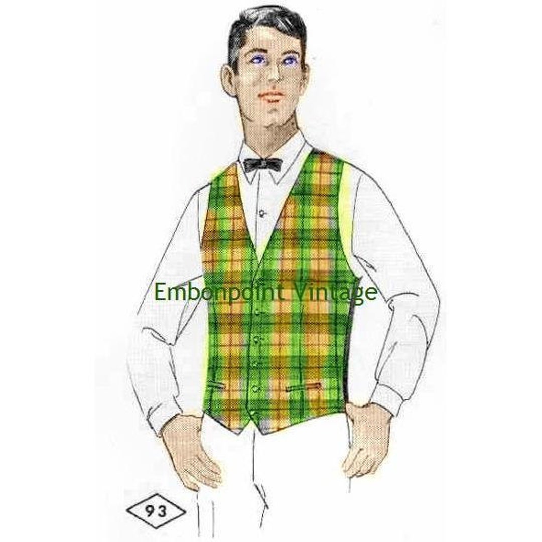Plus Size (or Any Size) Vintage 1969 Vest Pattern - PDF - Pattern No 93 ...