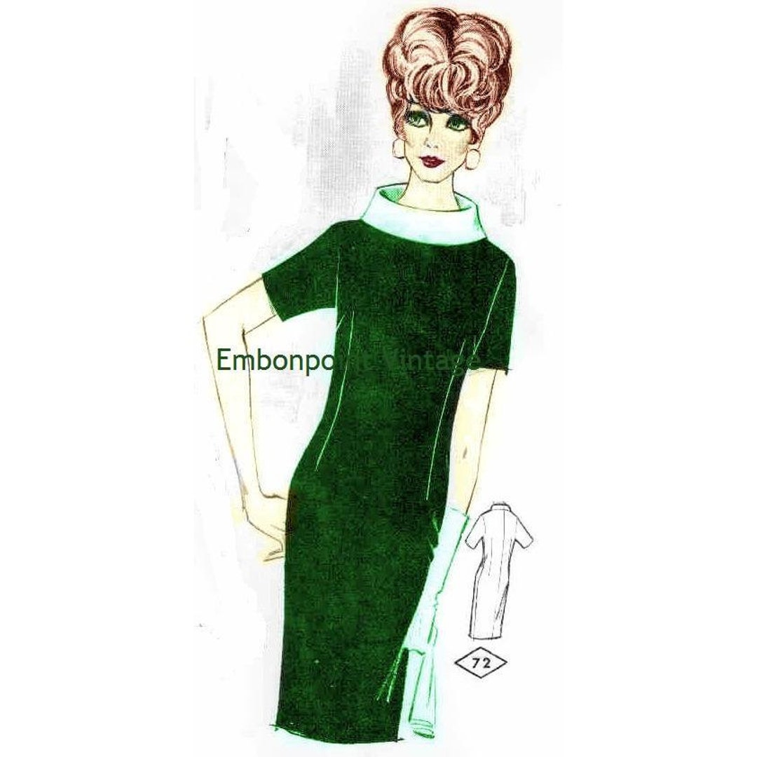 Plus Size (or Any Size) Vintage 1969 Dress Pattern - PDF - Pattern No ...