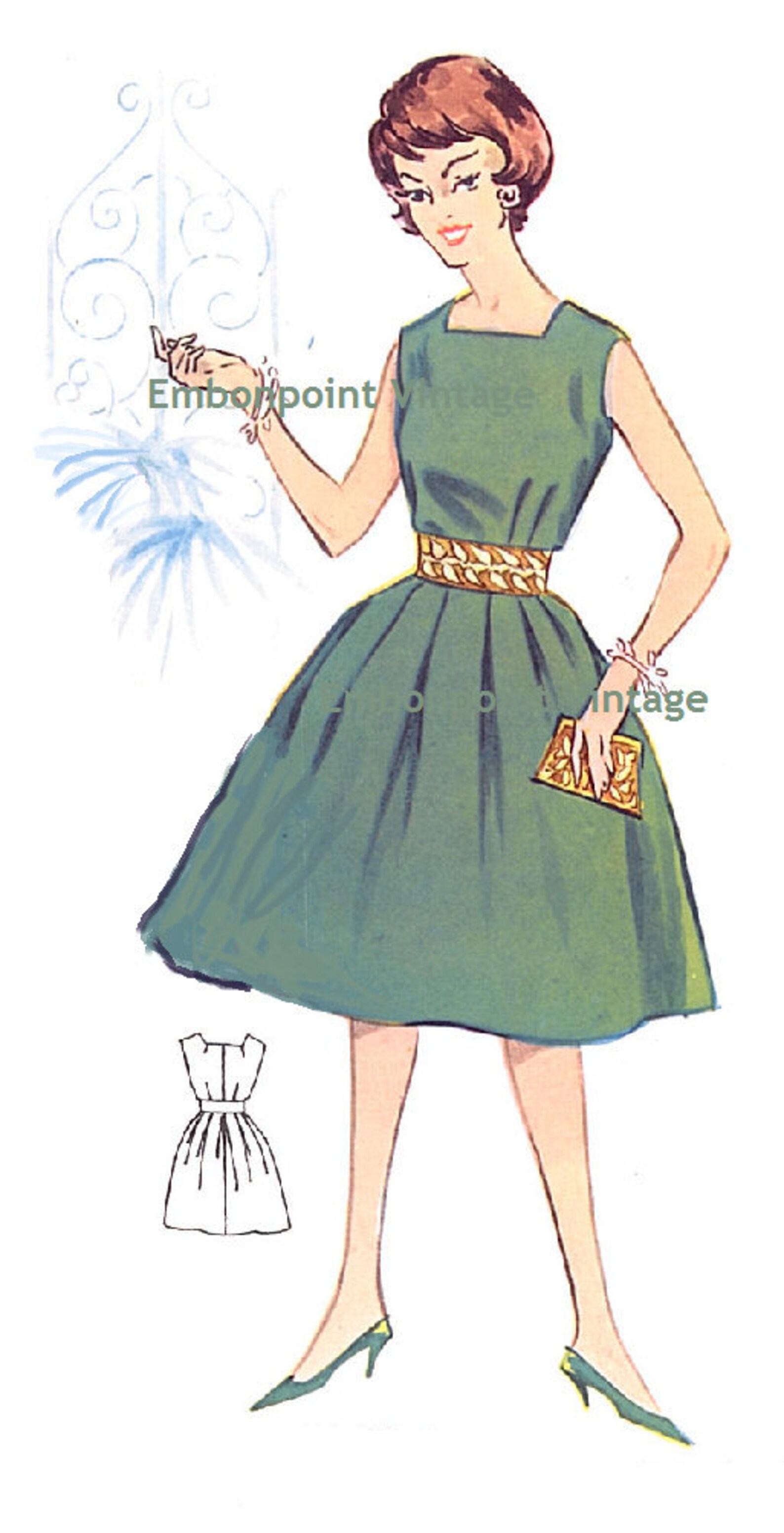 Plus Size or Any Size Vintage 1950s Dress Pattern PDF - Etsy