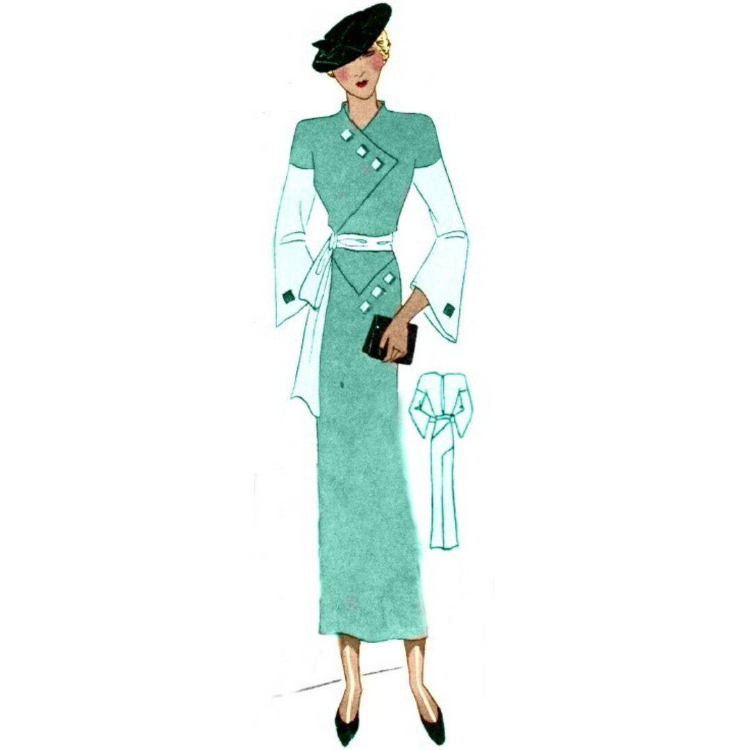 Plus Size (or Any Size) Vintage 1934 Dress Sewing Pattern - PDF ...
