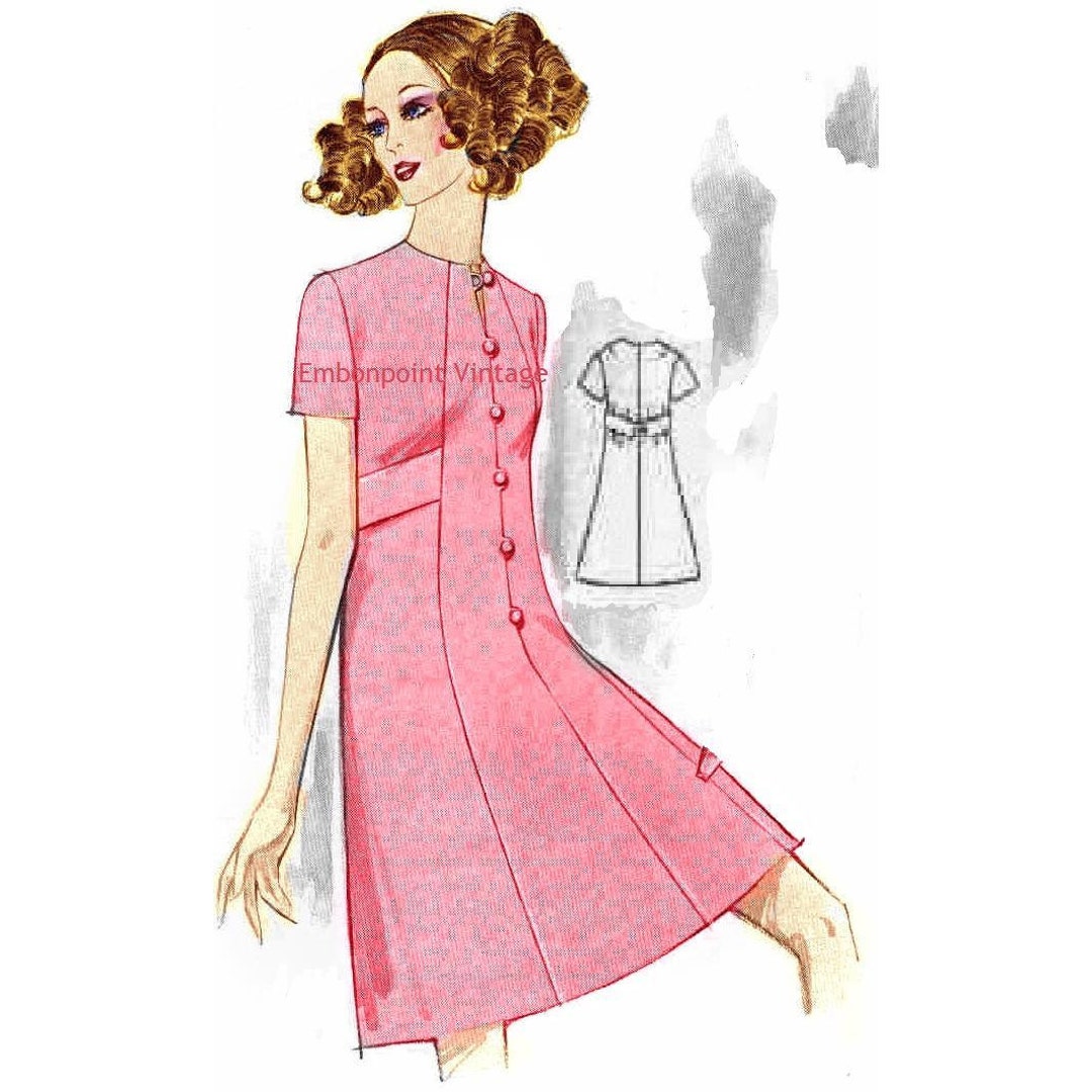 Plus Size (or Any Size) Vintage 1969 Dress Pattern - PDF - Pattern No ...