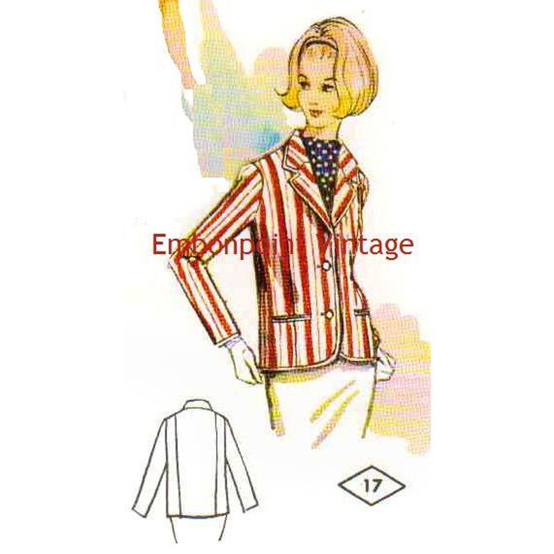 Plus Size (or Any Size) Vintage 1969 Womens Blazer Pattern - PDF ...