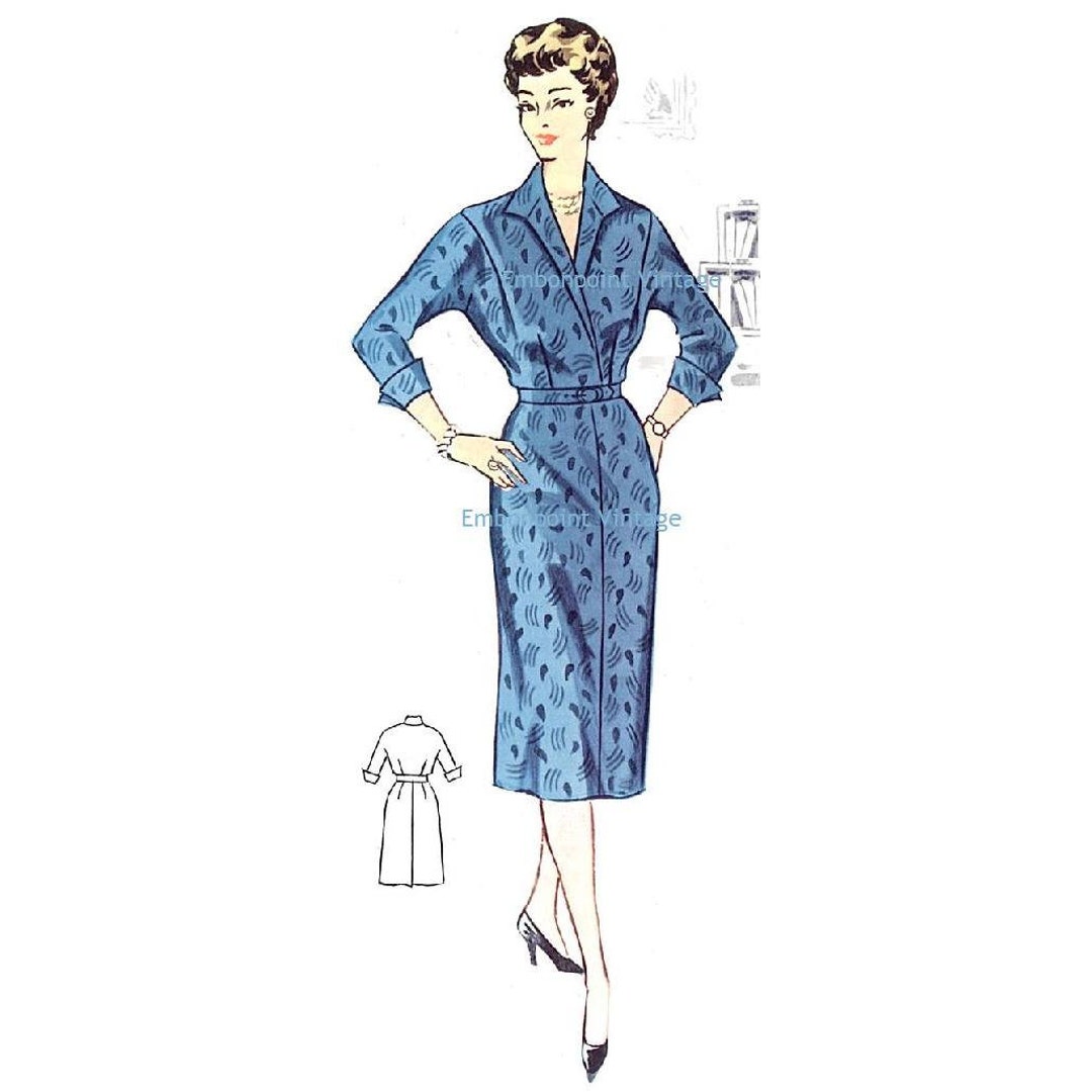 Plus Size or Any Size Vintage 1950s Dress Pattern PDF Pattern No 41 ...