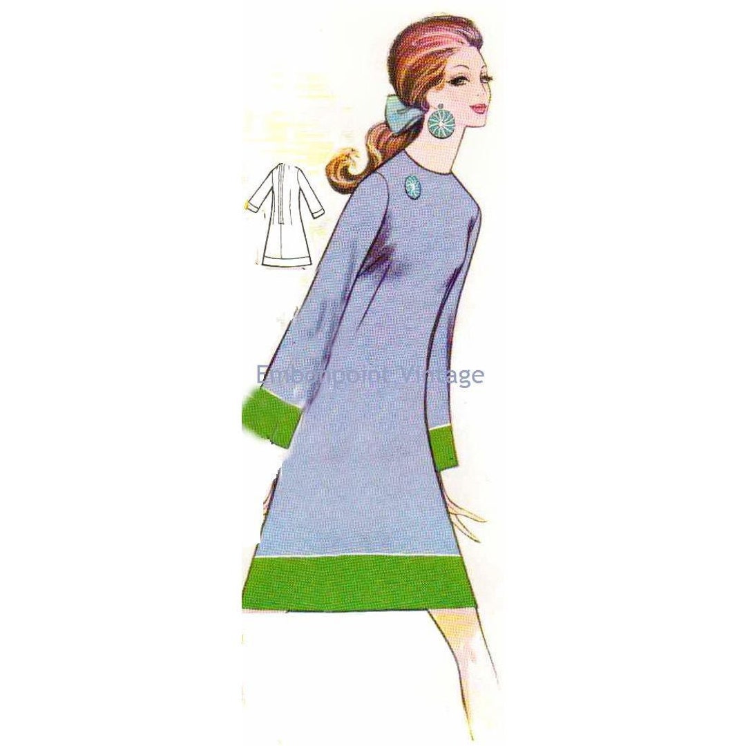 Plus Size (or Any Size) Vintage 1969 Dress Pattern - PDF - Pattern No ...