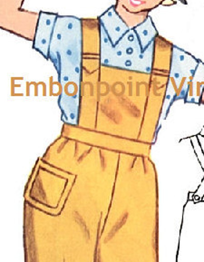 Plus Size (or Any Size) Vintage 1950s Overalls Pattern - PDF - Pattern ...