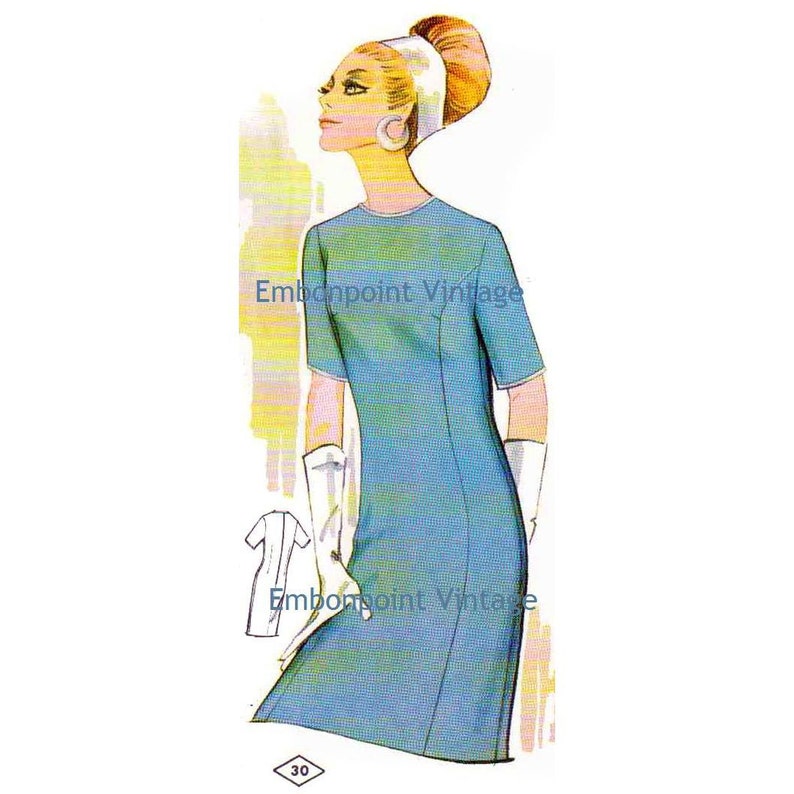Plus Size or Any Size Vintage 1969 Women's Evening Dress Pattern PDF ...