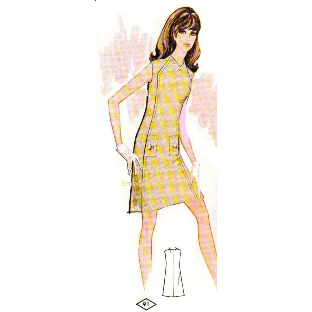 Plus Size (or Any Size) Vintage 1969 Dress Pattern - PDF - Pattern No ...