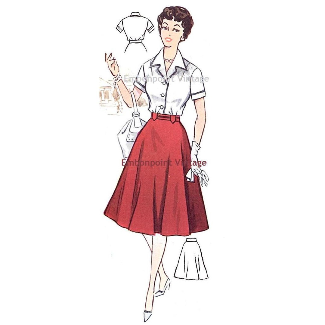 Plus Size (or Any Size) Vintage 1950s Skirt Pattern - PDF - Pattern No 64b Vicki Skirt - Etsy