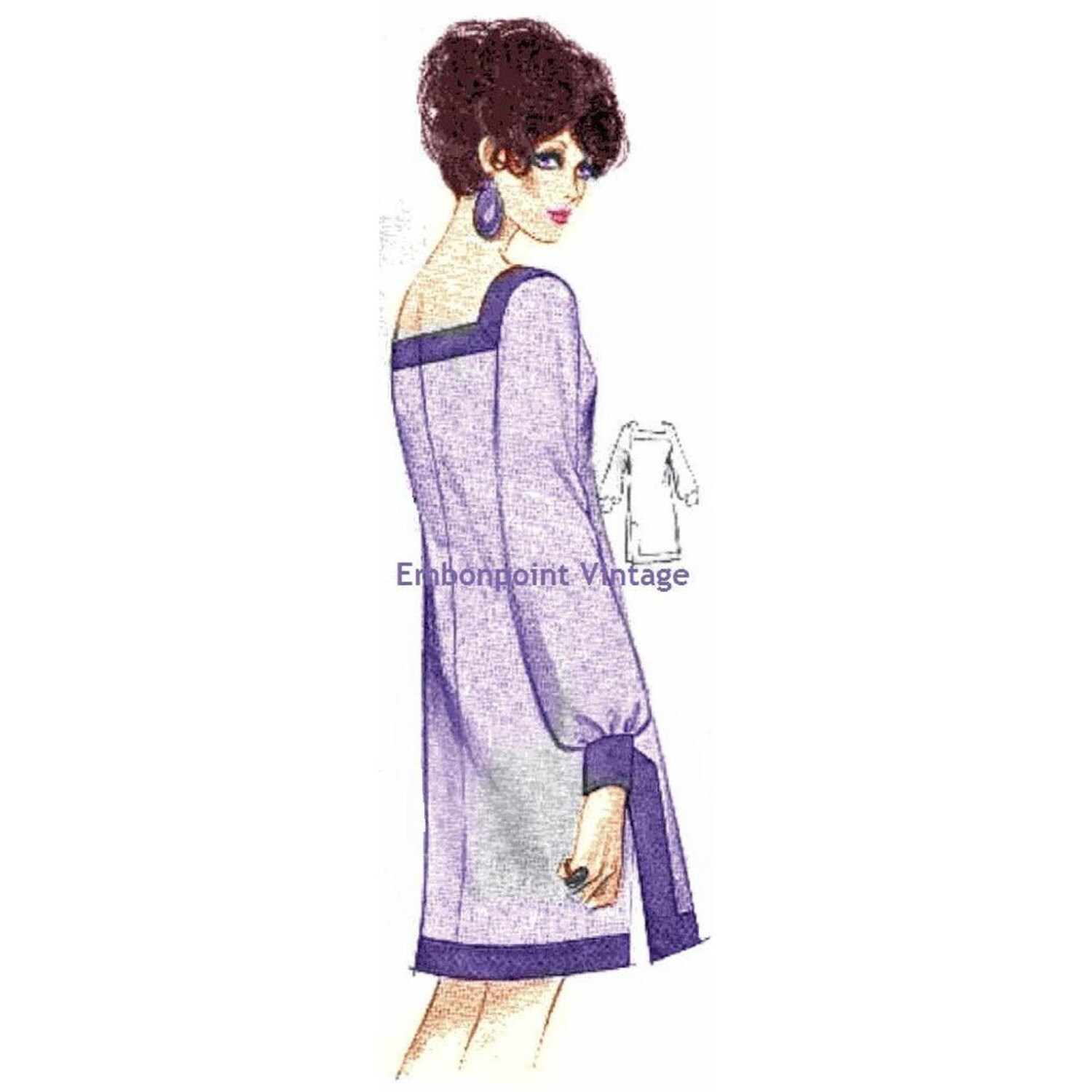 Plus Size (or Any Size) Vintage 1969 Dress Pattern - PDF - Pattern No ...